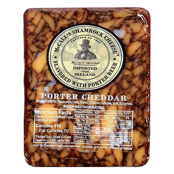 McCall's Grassfed Irish Porter Cheddar 198g – Taste Of Britain